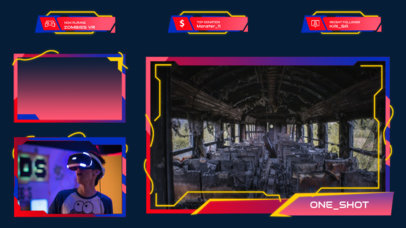 Placeit - Twitch Overlay Generator for a Game Squad Featuring Neon Frames