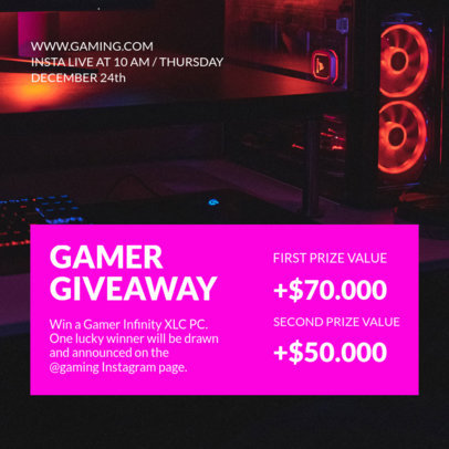 Placeit - Cool Instagram Post Maker to Promote Gaming Giveaways