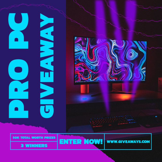 Placeit - Gaming-Themed Instagram Post Creator for a PC Giveaway