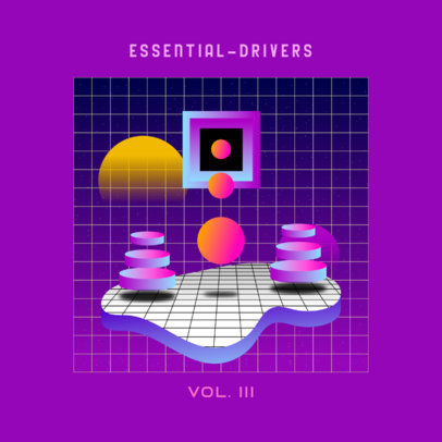 Placeit - Album Cover Template Featuring Surreal Graphics for an EDM DJ