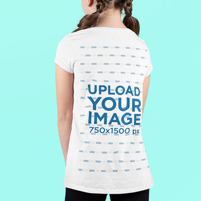 Placeit - Back-View Mockup Featuring a Girl Standing at a Studio