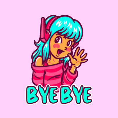 Placeit - Twitch Emote Logo Maker Featuring a Female Cartoon Character ...