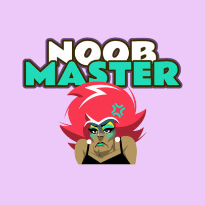 Placeit - Drag-Inspired Twitch Emote Logo Template Featuring an Angry Noob