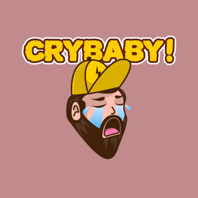 Placeit - Twitch Emote Logo Maker Featuring a Grown Man Crying