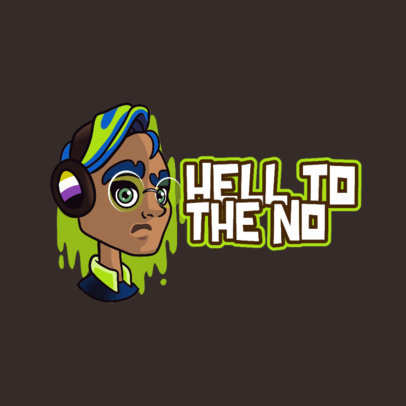 Placeit - Twitch Emote Logo Maker Featuring a Non-Binary Gamer