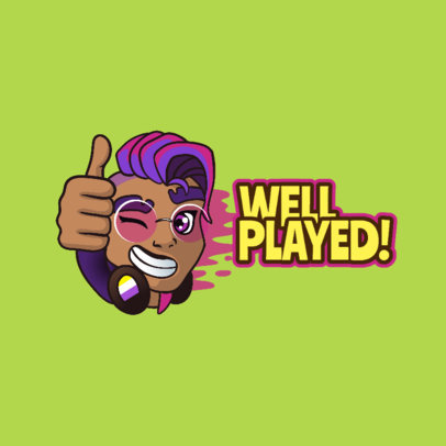 Placeit - Twitch Emote Logo Maker Featuring an Illustrated Non-Binary ...