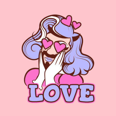 Placeit - Twitch Emote Logo Generator Featuring a Fun Character in Love