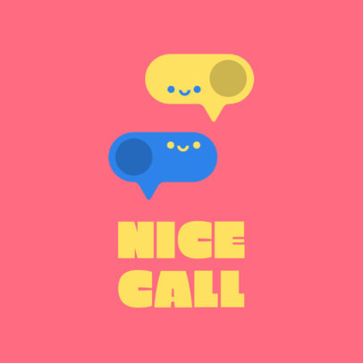 Placeit - Mobile App Logo Template Featuring Smiling Dialogue Globes