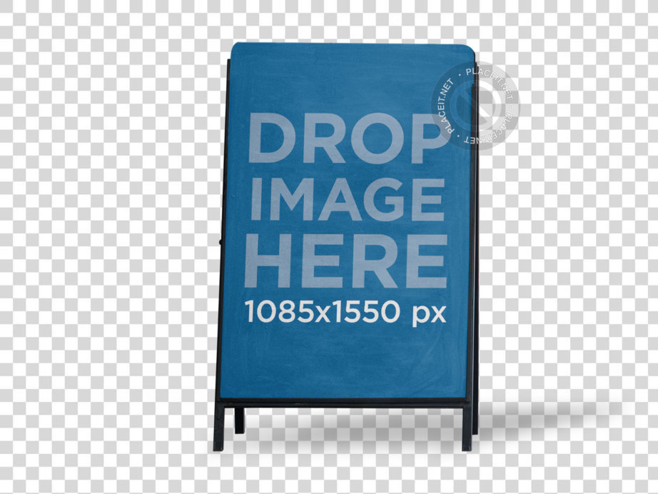 Placeit - Metal Advertising Board Mockup Standing in a Transparent ...