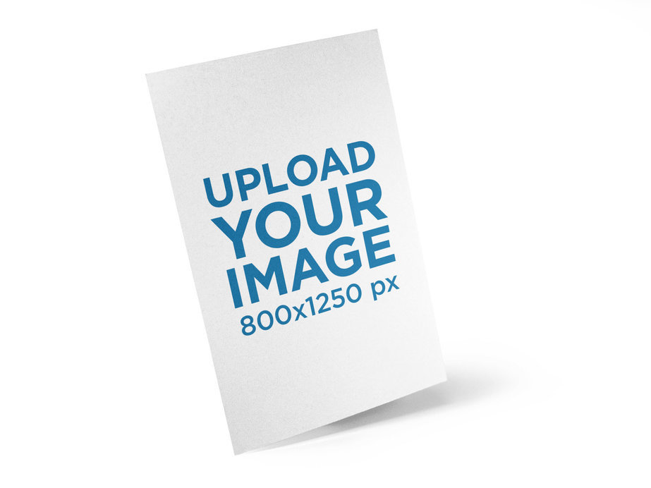 Placeit - Flyer Template Floating Diagonally over a Solid Surface