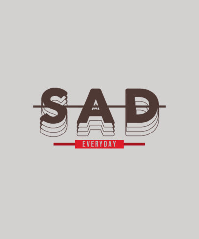 Placeit - Retro T-Shirt Design Maker for Sad Bois Featuring a Bold Font