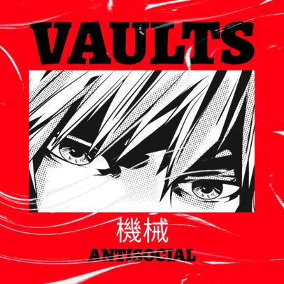Placeit - Album Cover Maker With a Manga Character for a Rock Music Project