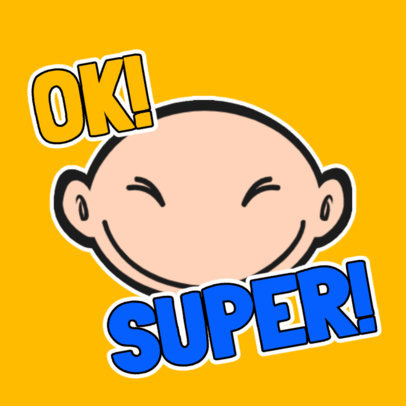 Placeit - Sticker Design Template Featuring a Funny Bald Character's ...