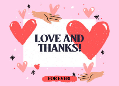 Placeit - Greeting Card Design Template with Hearts and a Lovely Message