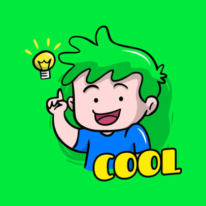 Placeit - Sticker Maker Featuring a Green-Haired Character