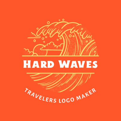 Placeit - Logo Template for a Surfing Travel Agency with a Wave Graphic