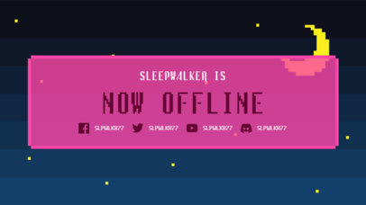 Placeit - Twitch Offline Banner Generator Featuring a Pixel Art Night Sky