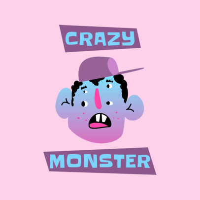 Placeit - Fun Logo Maker for a Clothing Brand Featuring a Friendly Monster