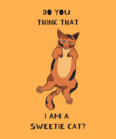 Placeit - Illustrated T-Shirt Design Maker Featuring a Cat Lying on His ...