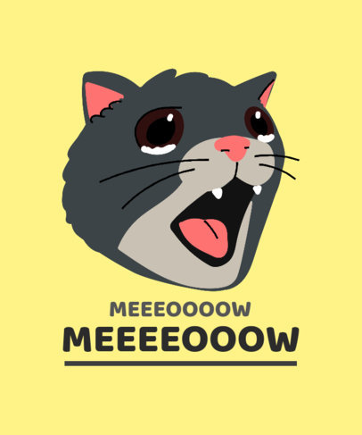 Placeit - Illustrated T-Shirt Design Maker Featuring a Cat Meme
