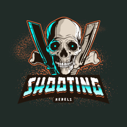 Placeit - Shooting Gaming Logo Creator with a Skull Graphic