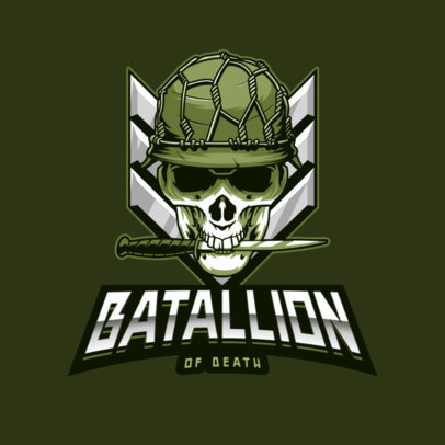 Placeit - Military-Themed Gaming Logo Template with a Skull Graphic