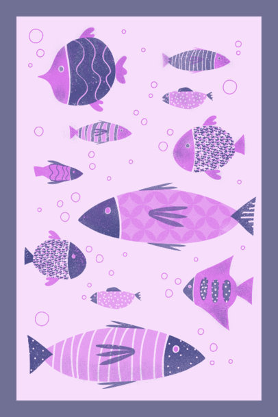 Placeit - Art Print Design Template Featuring Fish Graphics