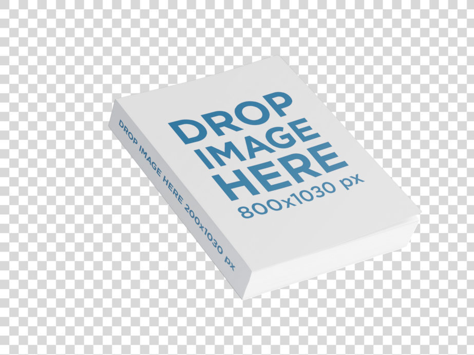 Placeit - Paperback Angled Book Template Floating on a Transparent Room