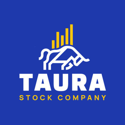 Placeit - Logo Maker for a Stock Company with a Bull Graphic