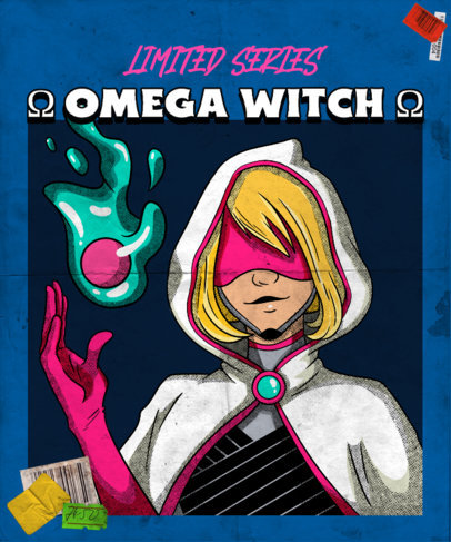 Placeit - T-Shirt Design Maker with a Graphic of Mystical Superhero Girl