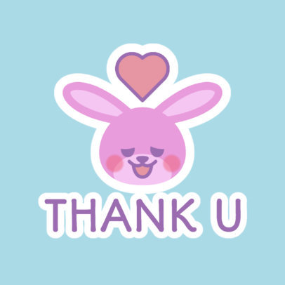 Placeit - Lovely Twitch Emote Logo Template with a Bunny Graphic