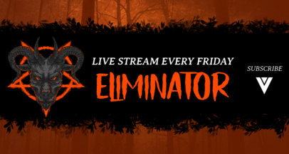 Placeit - Horror-Themed Twitch Banner Creator with a Satanic Graphic