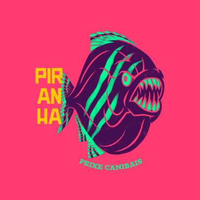 Placeit - Modern Clothing Brand Logo Creator with an Aggressive Fish ...