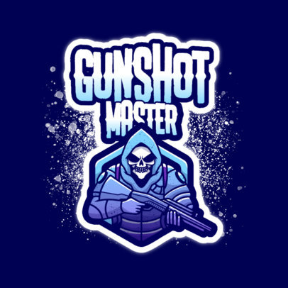 Placeit - Gaming Logo Maker Featuring a Skeleton with an Assault Rifle