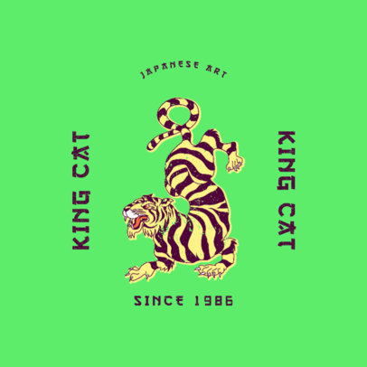 Placeit - Clothing Brand Logo Creator with an Illustrated Japanese Tiger