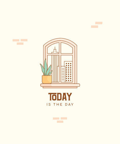 Placeit - T-Shirt Design Template Featuring Window Illustrations