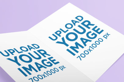 Placeit - Mockup of an Open Greeting Card with a Customizable Surface