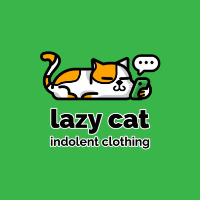 Placeit - Streetwear Logo Maker Featuring a Slacking Cat
