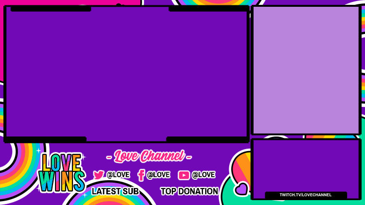 Placeit - Colorful Twitch Overlay Maker Celebrating LGBTQ Pride Month