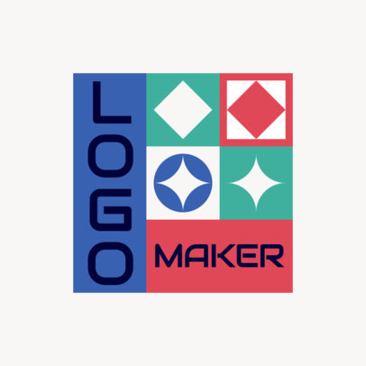 Placeit - Logo Generator Featuring a Colorful Layout with a Tile Pattern