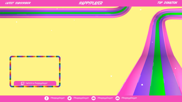 Placeit - Twitch Overlay Design Generator Featuring a Colorful Webcam Frame