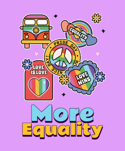 Placeit - LGBTQ Pride T-Shirt Design Template Featuring an Equality ...