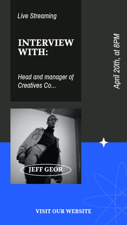 Placeit - Cool Instagram Story Design Template to Announce a Live Interview