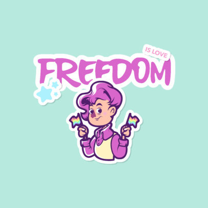 Placeit - Twitch Emote Logo Maker Featuring an LGBTQ Cartoon Character