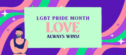 Placeit - Facebook Cover Template Featuring an LGBT Character and a ...