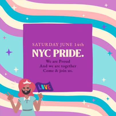 Placeit - Instagram Post Design Maker to Celebrate LGBT Pride Day ...