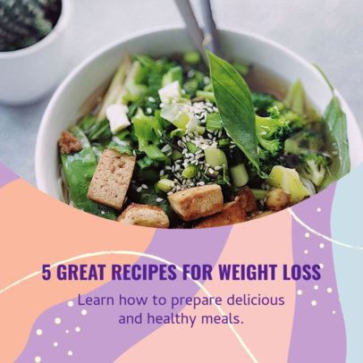Placeit - Instagram Post Design Template Featuring Weight Loss Recipes