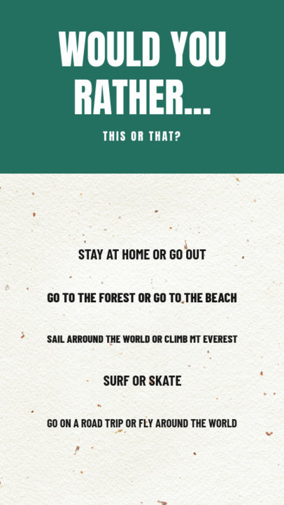 Placeit - Instagram Story Maker With a Simple Quiz Layout