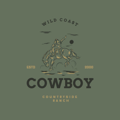 Placeit - Countryside Ranch Logo Template Featuring a Cowboy at a Rodeo
