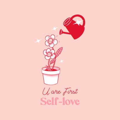 Placeit - Illustrated Instagram Video Post Maker With a Self Love Message